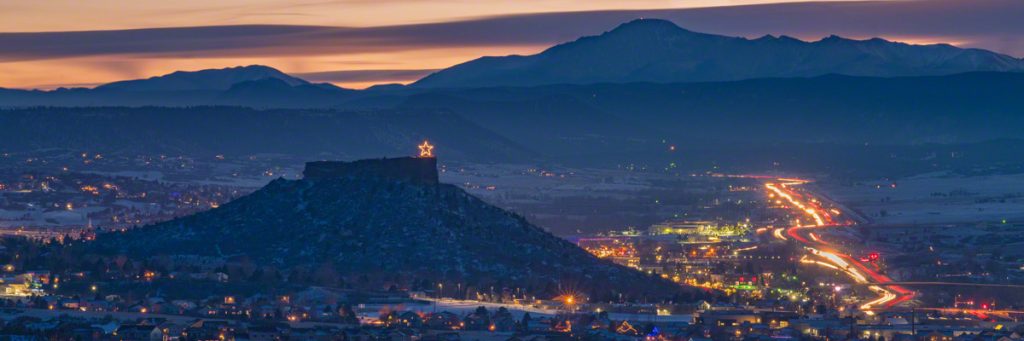 Castle Rock Star Shining Bright Above City Christmas Eve