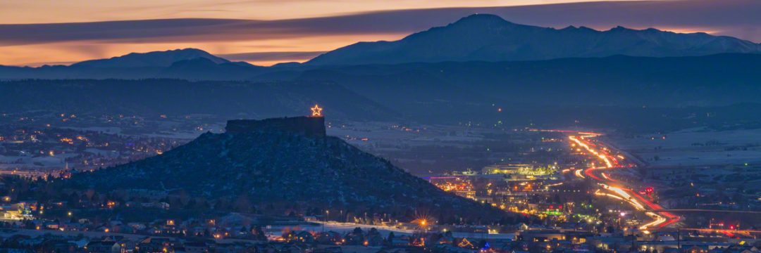 Castle Rock Star Shining Bright Above City Christmas Eve